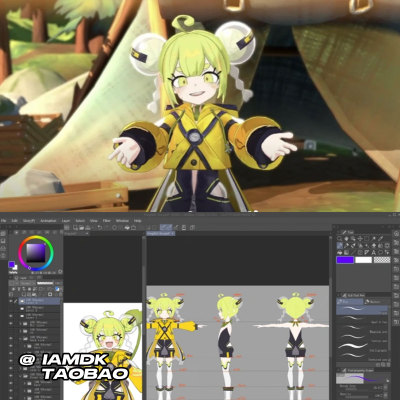 Maya Blender SP虚拟人物VTuber建模贴图绑定动画教程 中英文字幕