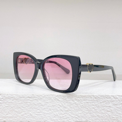 2024新款方形框太阳眼镜女圆脸5221时尚遮阳墨镜男爱心桃黑粉蓝灰