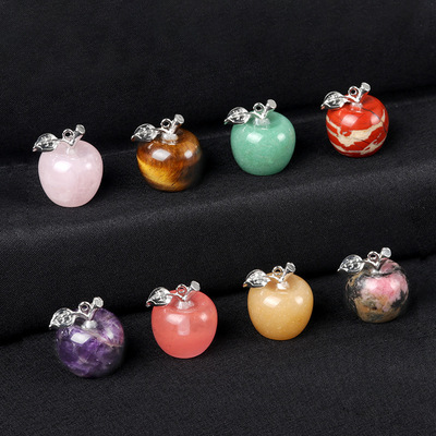 1718-Mini Apple Pendant天然水晶小苹果吊坠 平安夜圣诞货源