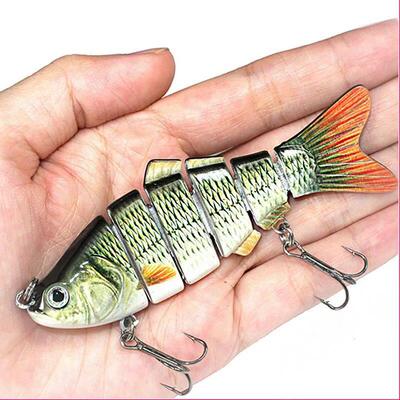 Aorace Fishing wobbler Lifelike 6/7 Segment Swimbait Crankb