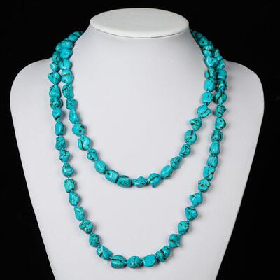 1.2 Meters Turquoise Long Necklace Design Ethnic Style Hand-