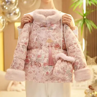 女童古风加棉外套冬季2025新款