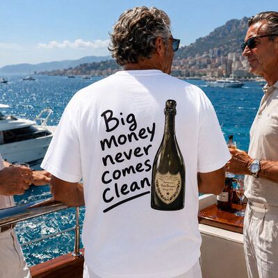 Big Mоnеу never Comes Clean趣味短袖T恤夏季纯棉半袖潮男女