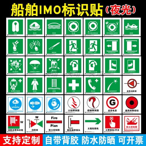 【船用IMO夜光标识贴2023新款船舶主脱险通道逃生口救生衣救生圈荧光标志消防泵防火控制图手动报警按钮标贴】选购介绍 - 轻舟网标志牌推荐