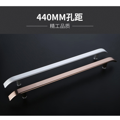 淋浴房拉手 卫生间浴室玻璃门 把手冲G凉房移门拉手太空铝孔距440
