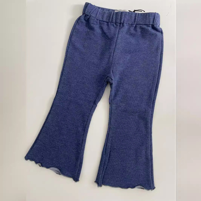 2024pippi春夏新款百搭舒适女孩女宝女童超柔天丝针织牛仔喇叭裤