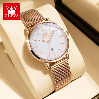 OLEVS 5869 Fashion Women's Watches Milanese Mesh Belt Waterp