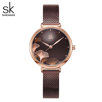 Shengke Originale Design Woman Watches Fashion Lucky Clover