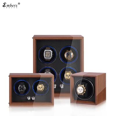 2024 New Embers New Matte Black 1 2 Slots Watch Winder Woode