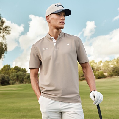 代购Macade Heath Bomber Shirt男子高尔夫短袖polo衫