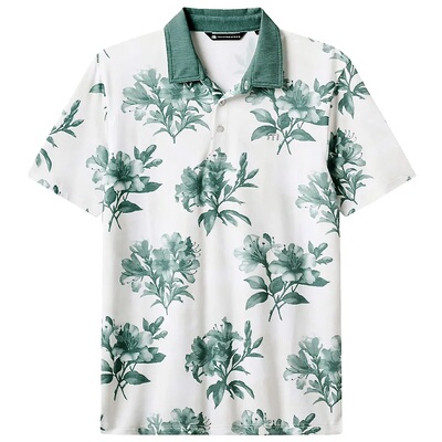 TravisMathew高尔夫短袖衫男杜鹃花印花轻质款Magnolia Polo