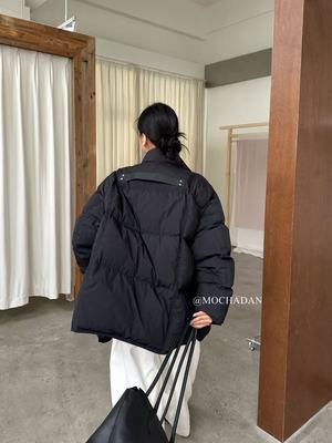 Der.moookka宽松立领90白鸭绒羽绒服女2025冬设计感一手长面包服