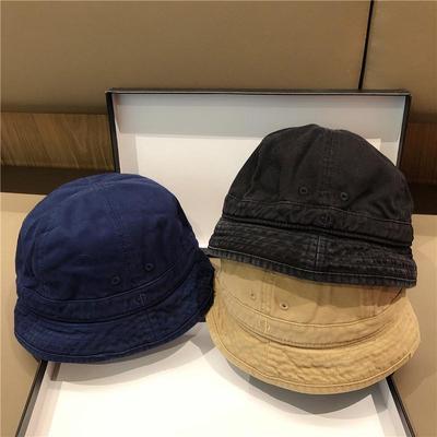 张艺兴同款高品质水洗棉圆顶短边工作服式露脸渔夫帽小斗帽多功能