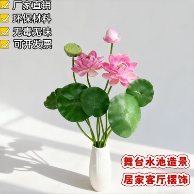 年宵花荷花荷叶中式水池布置