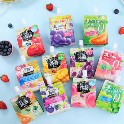 日本进口Tarami蒟蒻吸吸果冻魔芋葡萄味水蜜桃味吸吸乐