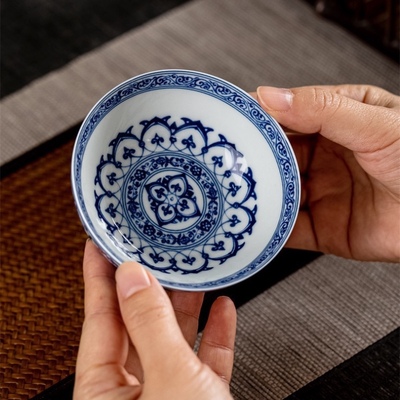 普洱杯青花茶杯景德镇翰墨瓷业