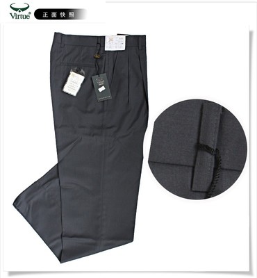 双褶富绅免烫宽松春长裤男士西裤