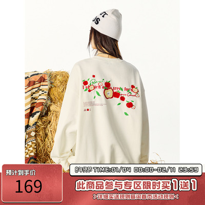 RIC趣味可爱苹果卫衣潮牌情侣装