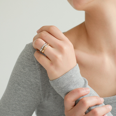 AuRevoirLesFilles素圈双色戒指