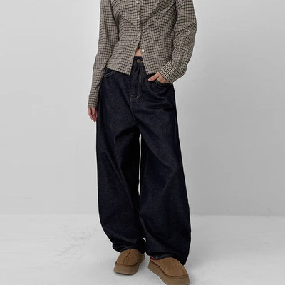 美式深蓝色牛仔裤女2026