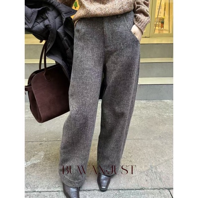 BUWANJUST高品定制羊毛混纺花纱加厚冬季保暖羊毛裤B2523