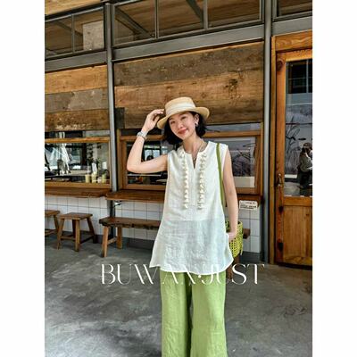 BUWANJUST 高品定制手工流苏气质感肌理感度假上衣 B1676