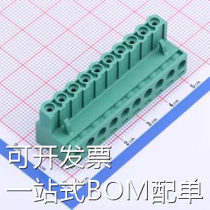 KH-ZBK400R-10P-5.08GS 插拔式接线端子 插头 5.08mm 排数:1 每排