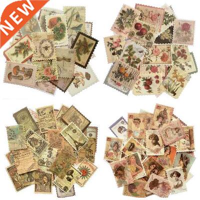 240Pcs Vintage Postage Stamp Stickers, Aesthetic Botanical D