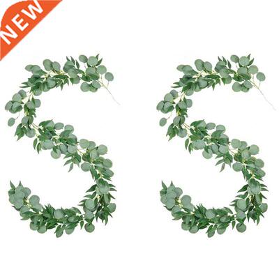 2PCS 1.8M Fake Eucalyptus Willow Leaves n Plants With