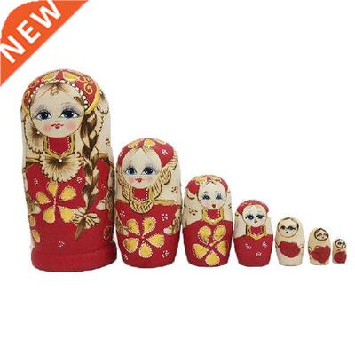 7pcs Russian Nesting Dolls Wooden Matryoshka Toys for