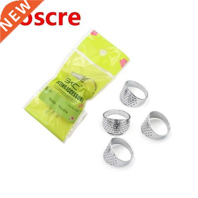 4pcs Sewing Thimbles Adjustable Size Ring Thimble Sewing Qui