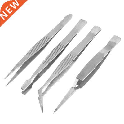 4pcs Tweezers Pointed Elbow Flat Cross for Craft Kraft whole