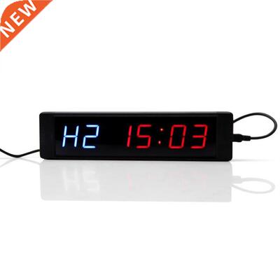 US Plug LED Display Programmable Interval Timer Wall Clock w