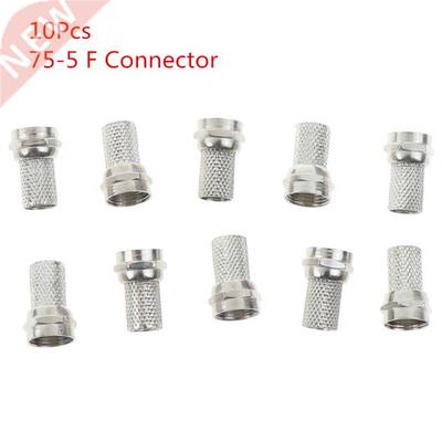 10Pcs 75-5 F Connector Screw On Type For RG6 Satellite TV An
