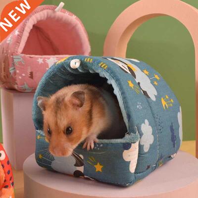 Cute Hamster Warm Bed Winter House Cave for Small Animals