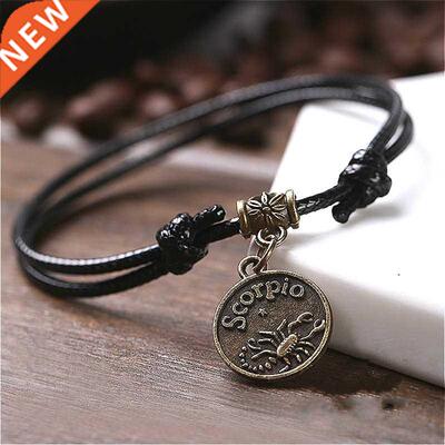 Single Sell Anklet Beads Black Rope Twelve Constellations f