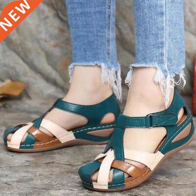2021 Women's Sandals Wedge Buckle Strap Sandals Fema