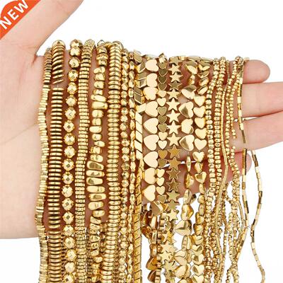 Retention Color AAA+ Gold Plated Hematite Beads Natural Ston