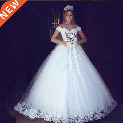 ZJ914 2019 2020 White Ivory Lace Appliques Ball Gown Cheap