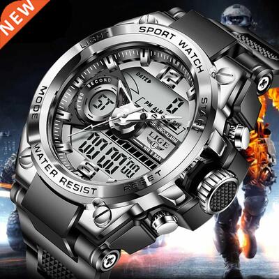 2021 LIGE Sport Men Quartz Digital Watch Creative Diving Wat