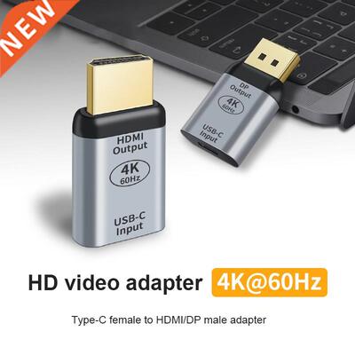 4K 60Hz USB3.1 Type C Female To HDMI DP Male Adapter Conver