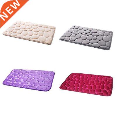 New Non-Slip Bath Mat Cobblestone Embossed Bathroom Carpet