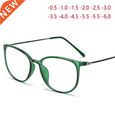 TR90 Round Nearsighted Eyeglasses Women Men Retro Oval Stude