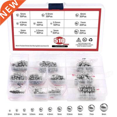 510PCS Stainless Steel 304 Steel Ball 2mm-8mm Assortment Kit