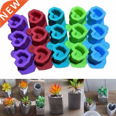 DIY Heart Shaped Geometric Polygonal Silicone Flowerpot
