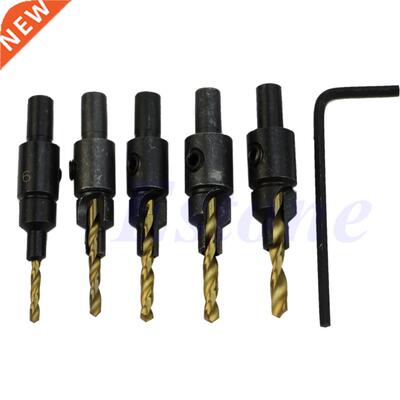 5pcs Counter Bore Screw Countersink Bit Set #6 #8 #10 #12 #1