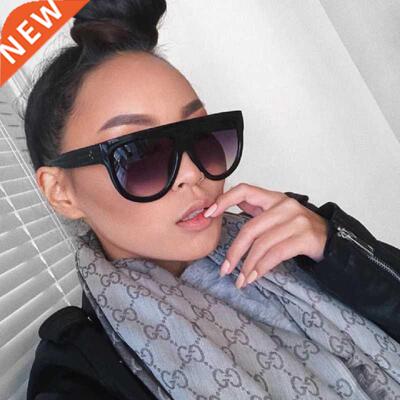 Flat Top Oversized Women Sunglasses Retro Shield Shape Luxy