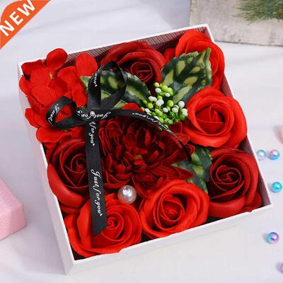 Flowers Soap Bath Foam Soap Heart-Shaped Box Carnation Soap