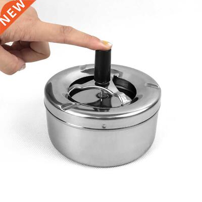 Smokng Accessores Stanless Steel Ashtray Round Push Down