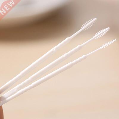 50pcs Portable Double He Brush Tooth Picks Floss Pick Plas